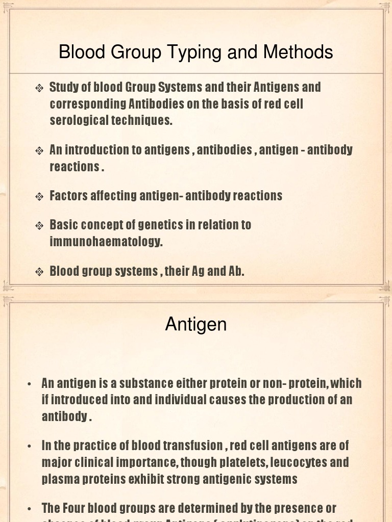 Blood Group Types and Methods | PDF | Blood Type | Antibody