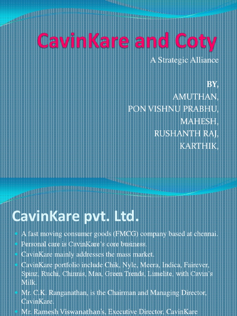 CavinKare and Coty | PDF | Perfume | Brand
