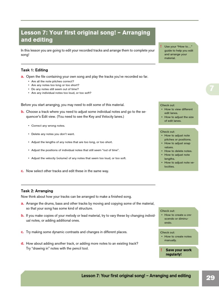 Edit and Arrange Your First Song | PDF | Icon (Computing ...