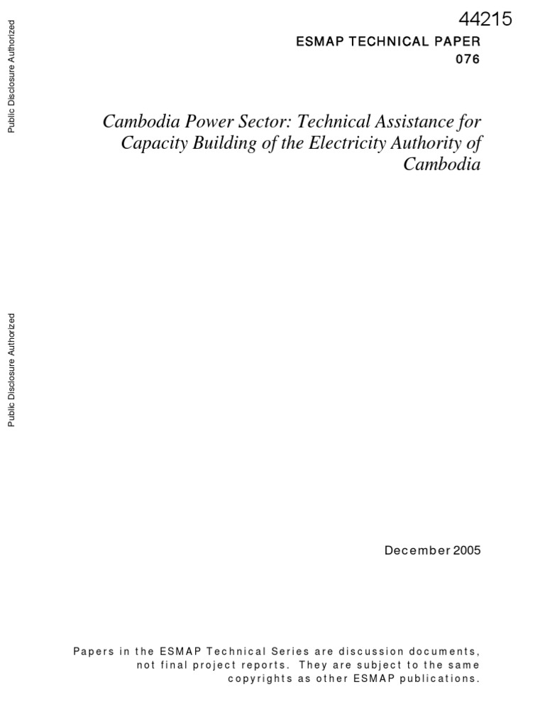 Cambodia Power Sector - Technical Assistance For Capacity Building For ...