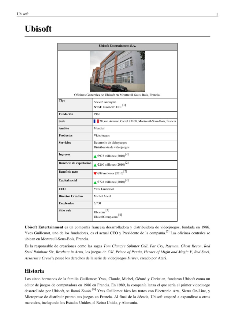 Ubi Soft | PDF | Ubisoft | Industria del software