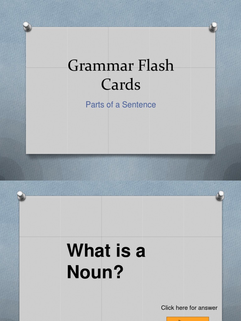 Printable Grammar Flash Cards | PDF