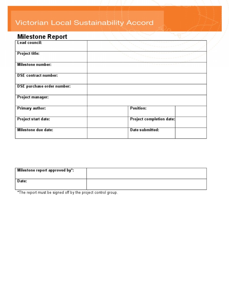Project Milestone Reporting Template | PDF