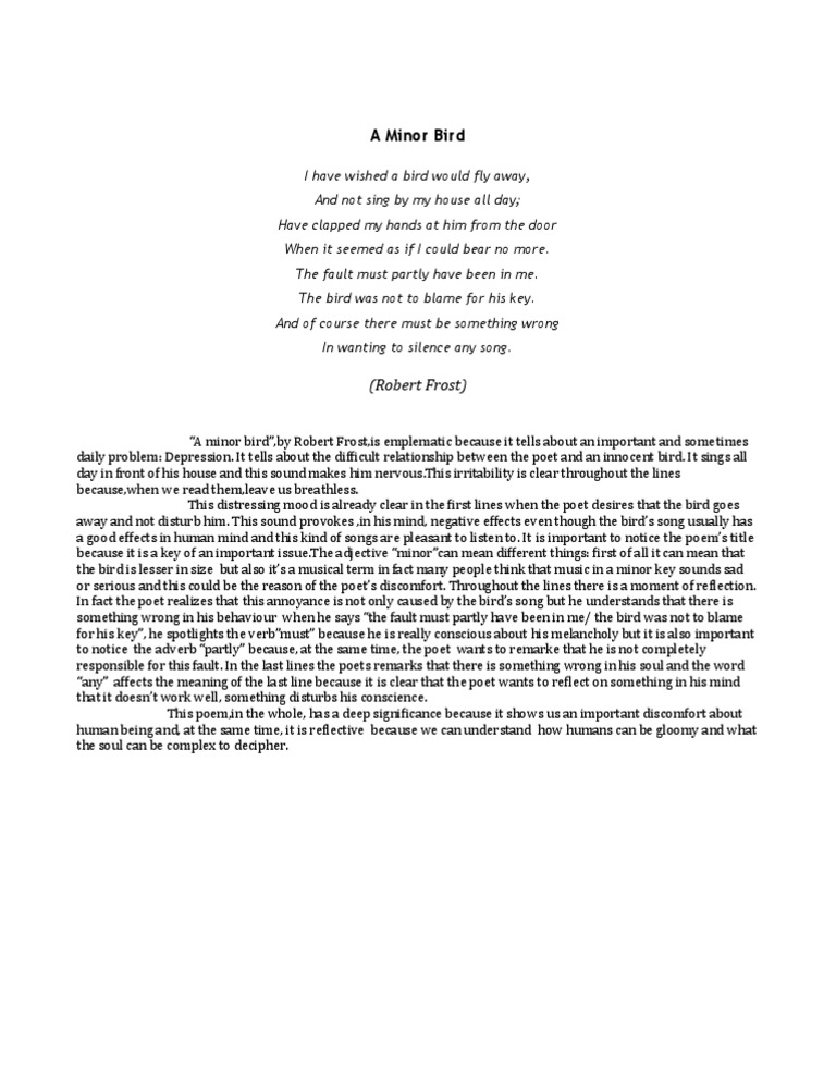 A Minor Bird by Robert Frost | PDF
