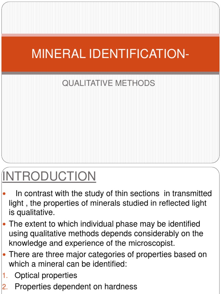 Mineral Identification | Download Free PDF | Minerals | Reflection ...