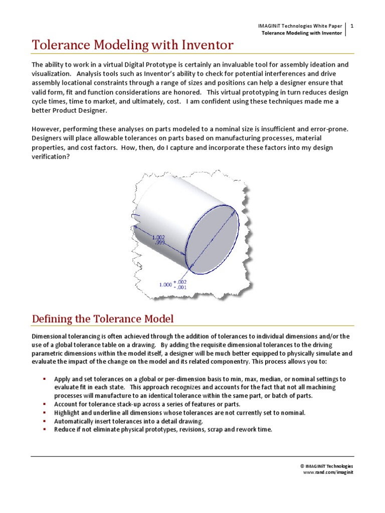 Inventor Tolerance Modeling | PDF | Engineering Tolerance | Computer ...