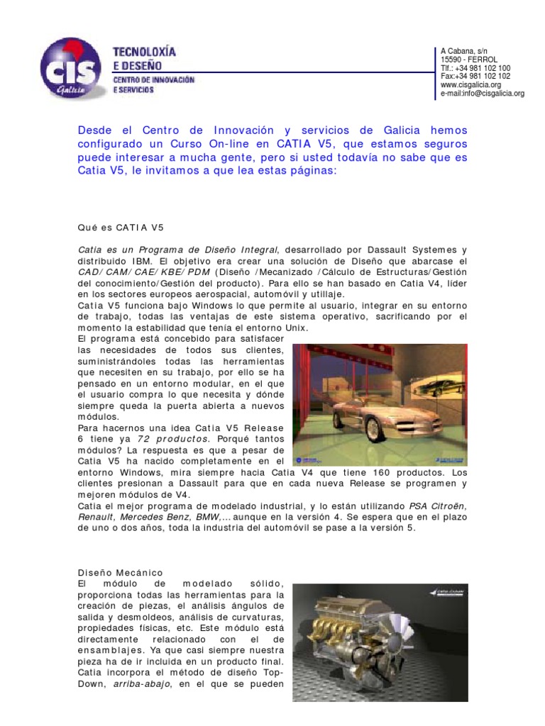 Curso Online CATIA V5: Diseño y Mecanizado | PDF | Diseño | Ingeniería