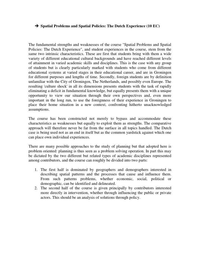 Spatial Problems and Spatial Policies | PDF | Geography | Governance