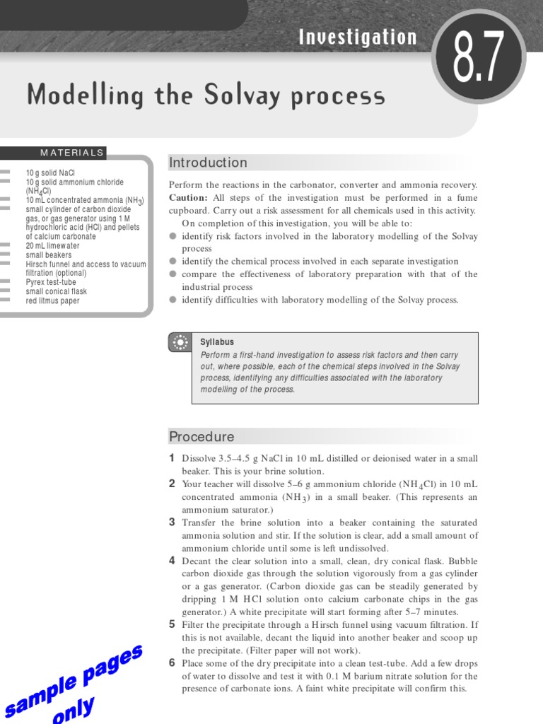 Modelling the Solvay Process in Class 10 | PDF | Properties Of Water ...