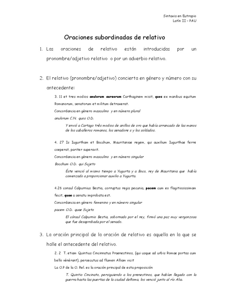 Oraciones de Relativo | PDF | Oración (Lingüística) | Semiótica