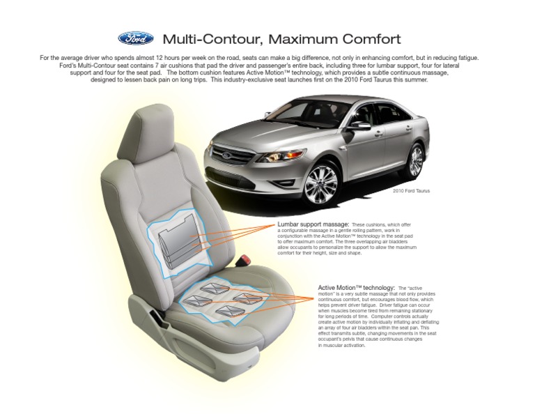 Multi-Contour Seats Fact Sheet | PDF | Massage | Car