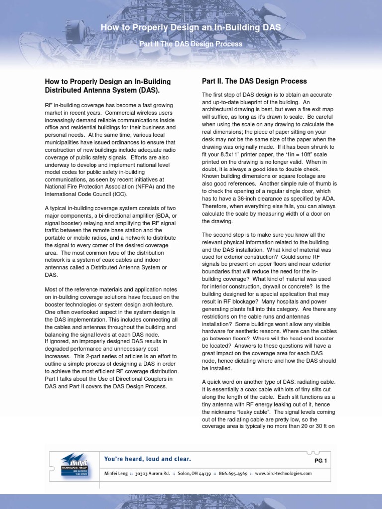 How To Properly Design An In-Building DAS | Download Free PDF | Antenna ...