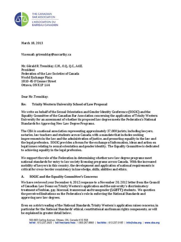 CBA Letter To FLSC | PDF | Discrimination | Freedom Of Religion