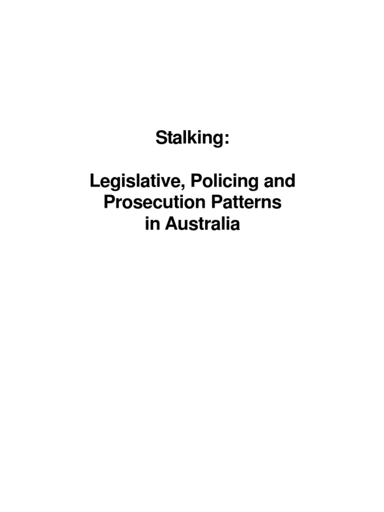 Stalking Patterns in Australia | PDF | Stalking | Crime & Violence