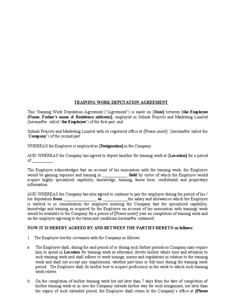 Employee Training Bond | PDF | Employment | Interest