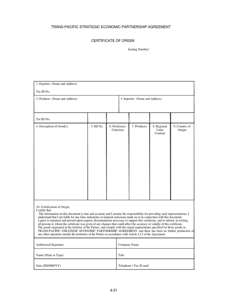 certificado tpp | Trans Pacific Partnership | Identity Document