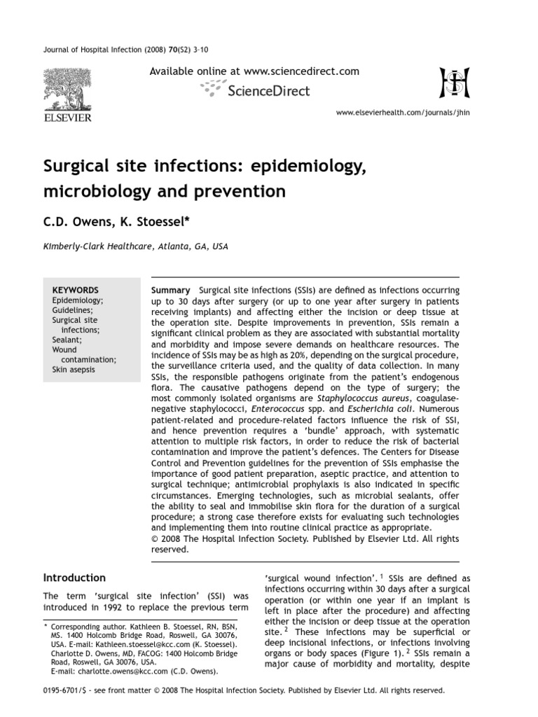 Surgical Site Infection | PDF | Staphylococcus Aureus | Surgery