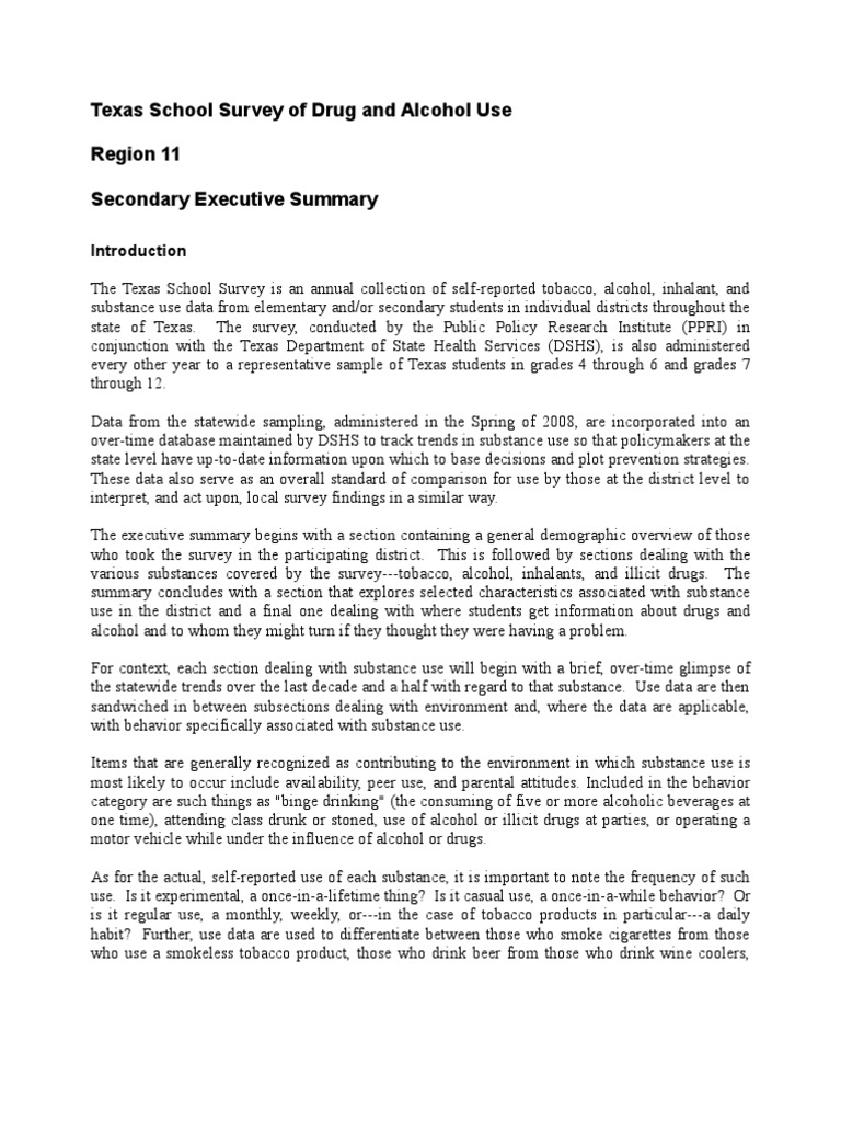 DSHS Health Service Region 11 - 2008 Texas School Survey of Drug and ...