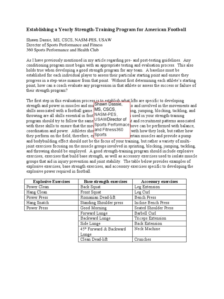 Football Strength Training Guide | PDF | Strength Training | Recreation
