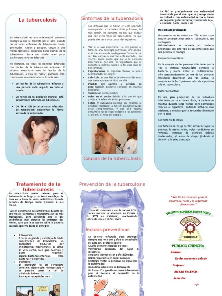 Triptico Tuberculosis | PDF | Tuberculosis | Microbiología