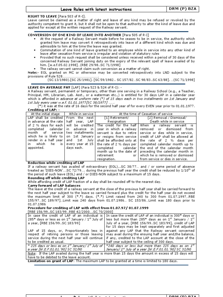 Leave Rules1 | PDF | Apprenticeship | Parental Leave