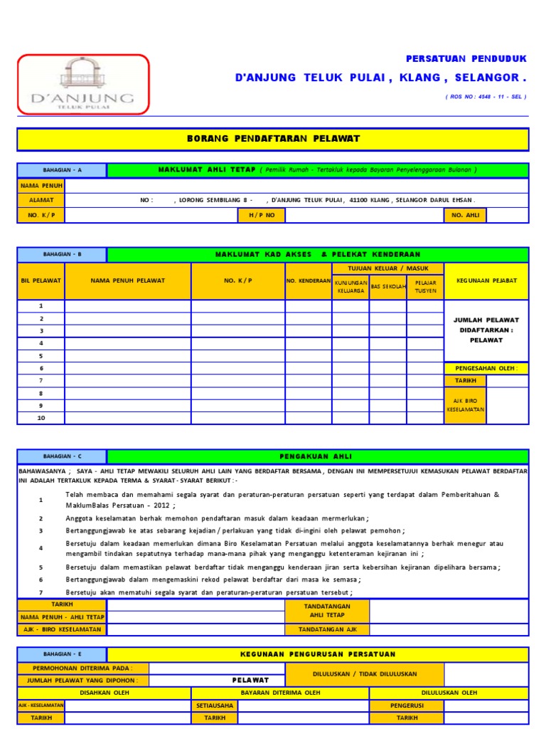 Visitor Registration Form | PDF