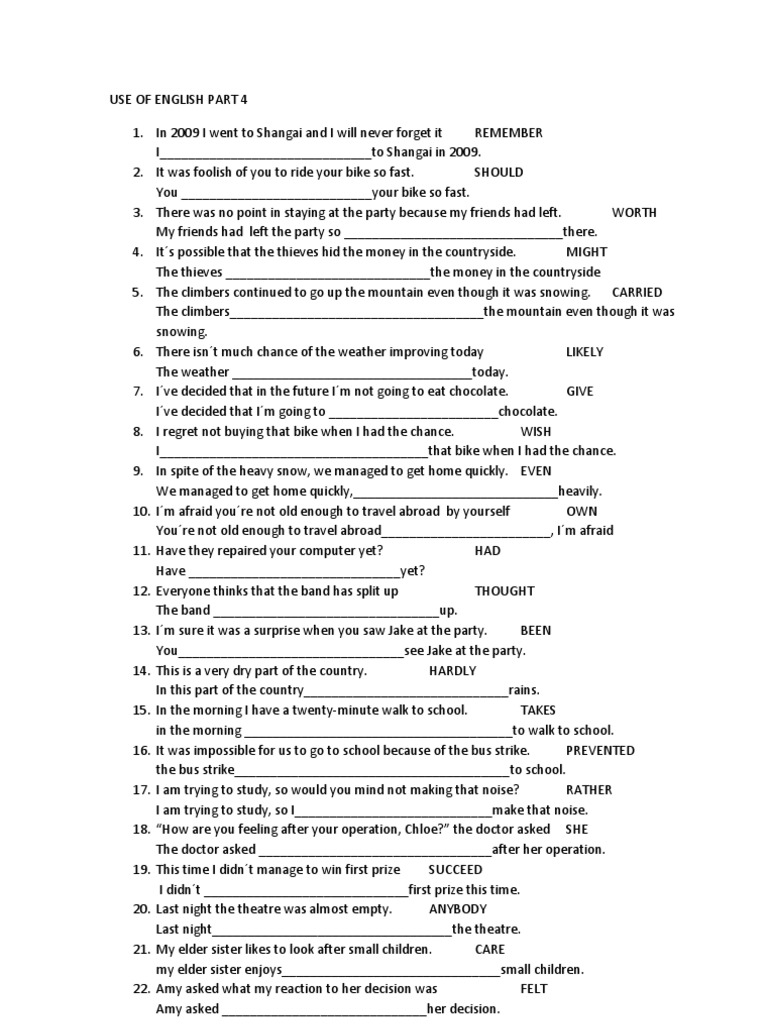 Use of English Part 4 | PDF