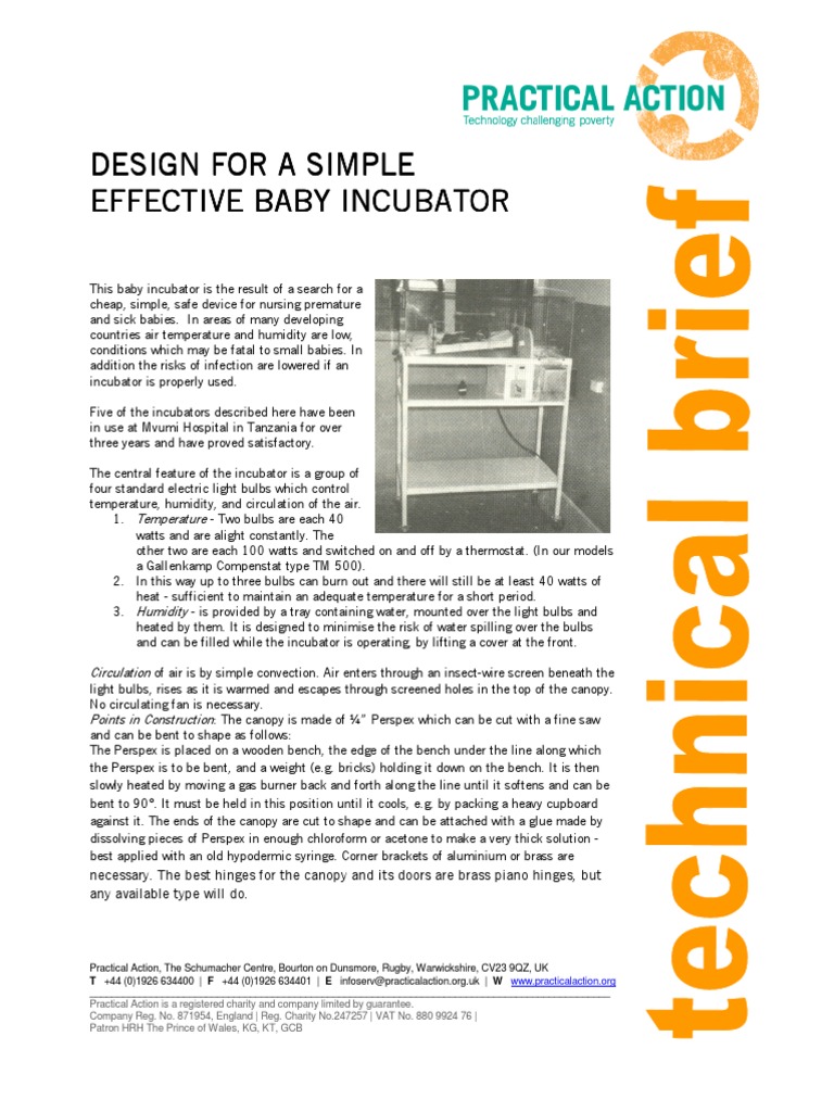 Simple Effective Baby Incubator Design | PDF | Neonatal Intensive Care ...