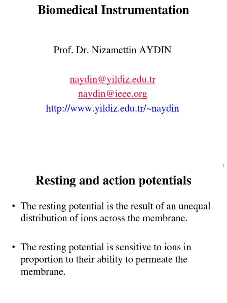 Biomedical Instrumentation: Prof. Dr. Nizamettin AYDIN | PDF ...