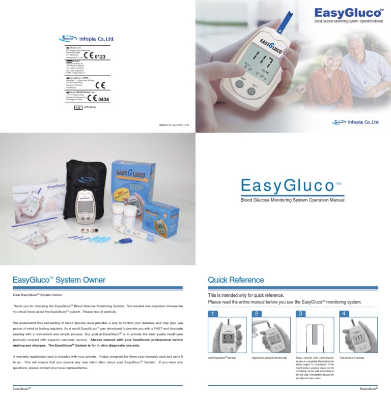 EasyGluco MeterManual (Rev.01) (101022) | PDF | Blood Sugar ...