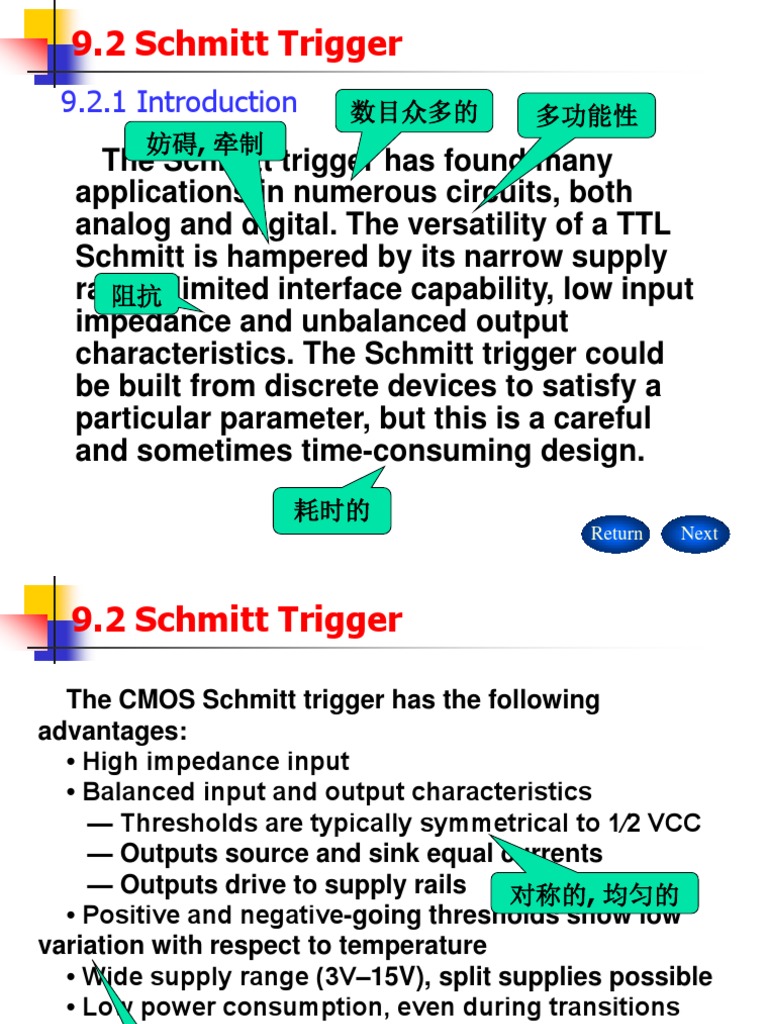 9.2 Schmitt Trigger | PDF | Cmos | Signal (Electrical Engineering)