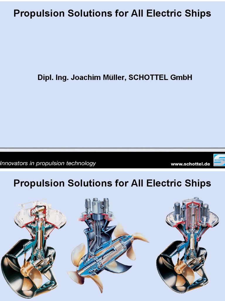 Electric Ship Propulsion Solutions | PDF | Marine Propulsion | Water Transport