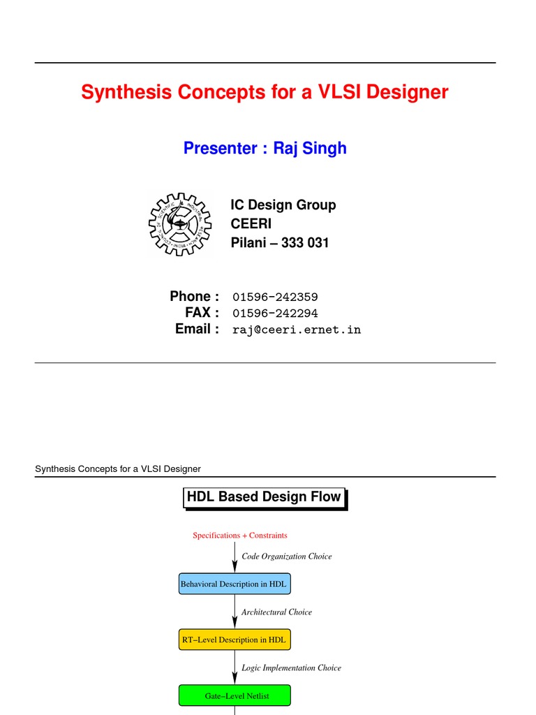Synth | PDF | Hardware Description Language | Logic Synthesis
