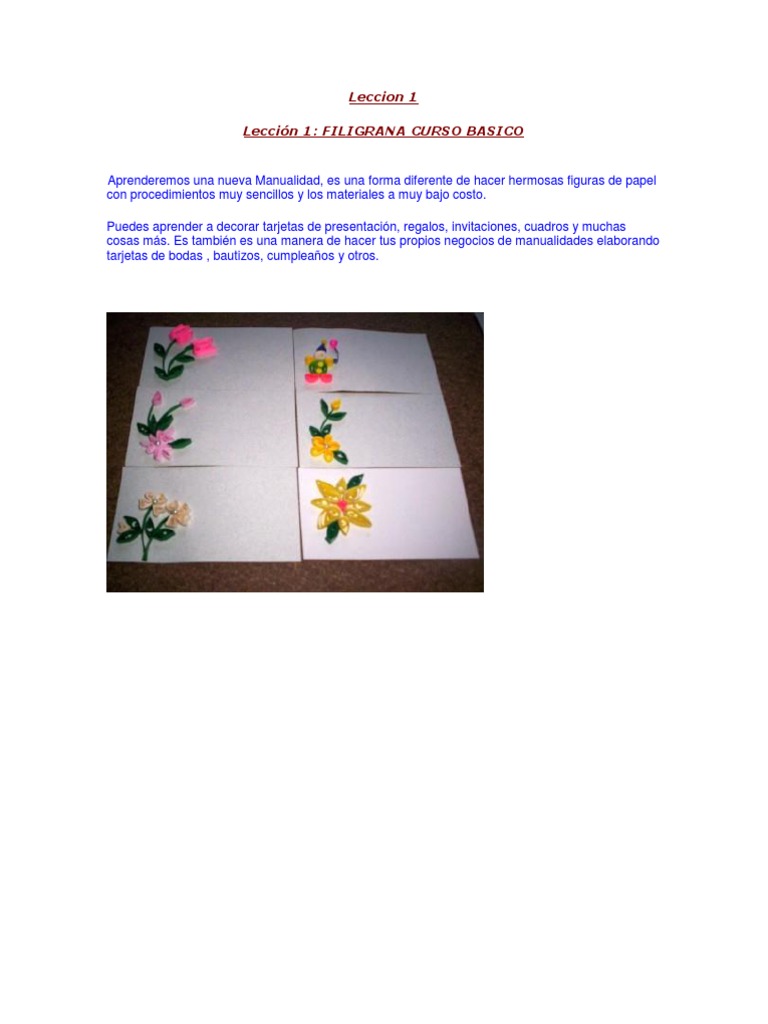 Curso de Filigrana | PDF | Papel | Artes (general)