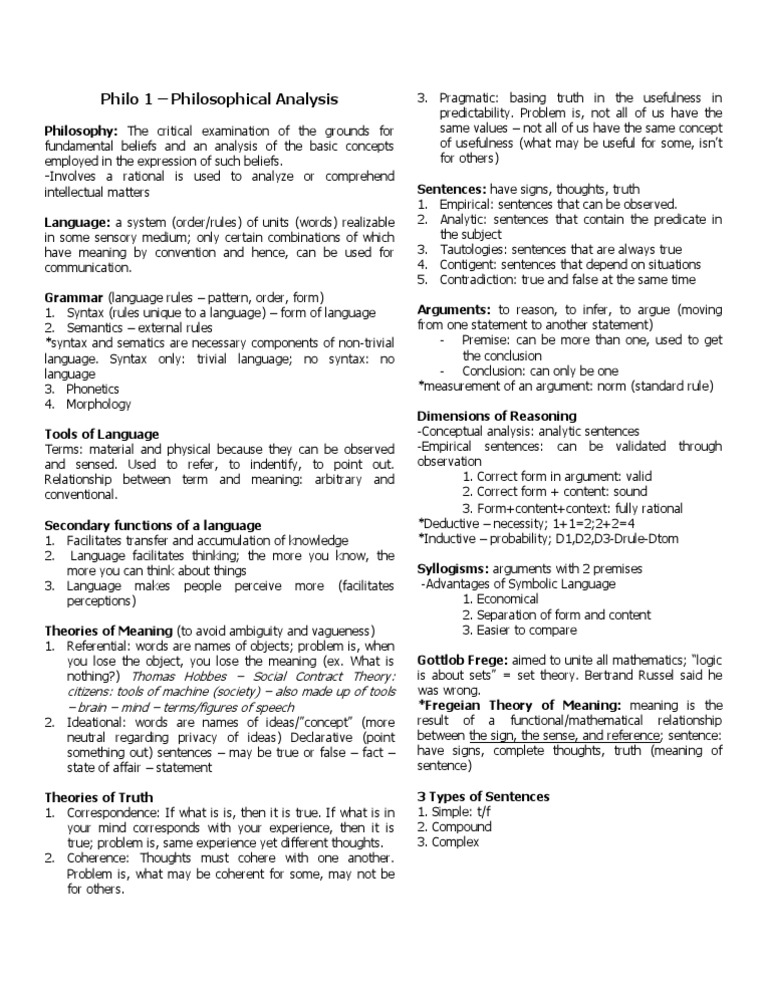 Philosophical Analysis | Argument | Truth | Free 30-day Trial | Scribd