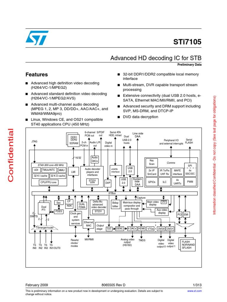 STi 7105 | PDF | Hdmi | Video