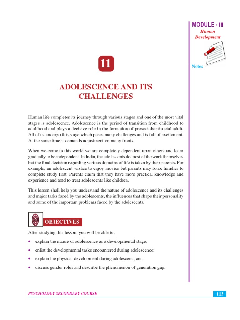 Adolescence and Its Challenges (415 KB) | PDF | Puberty | Adolescence