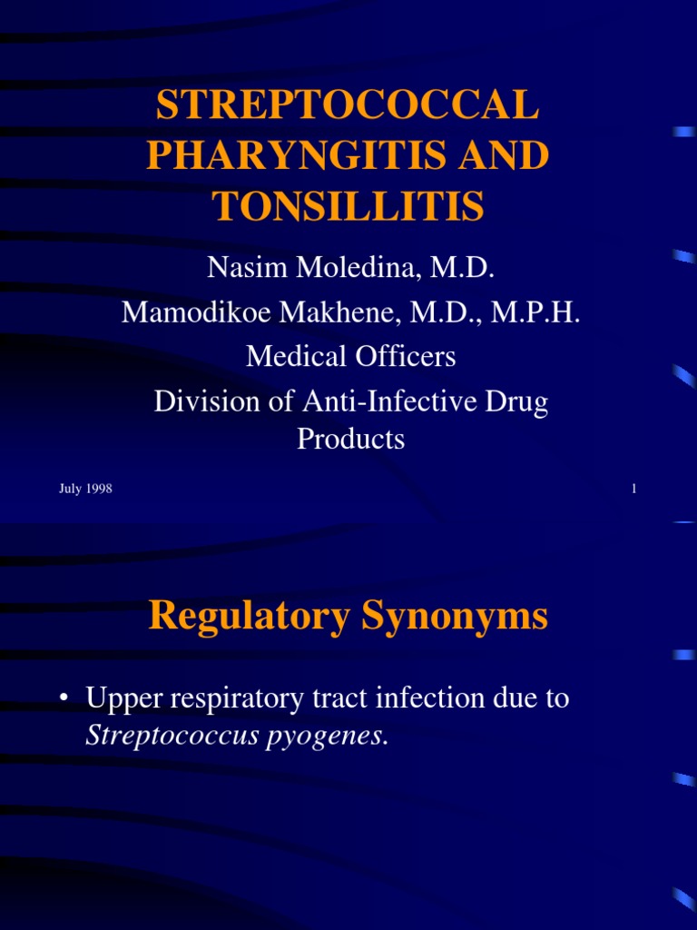 Streptococcal Pharyngitis and Tonsillitis | PDF