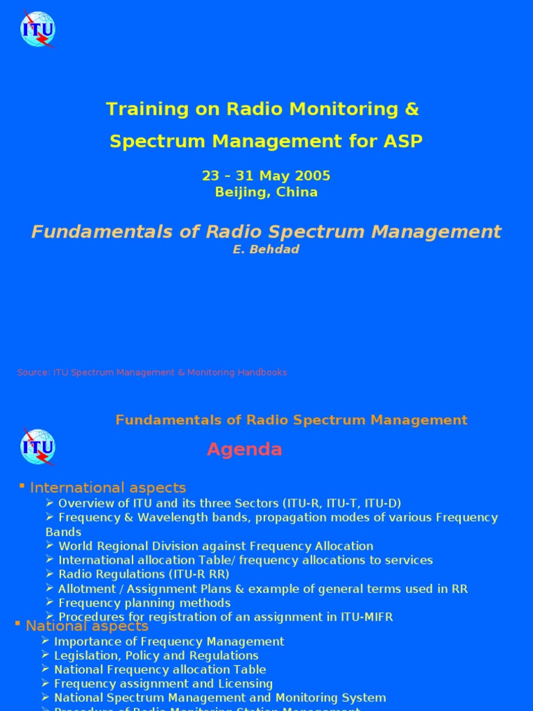 Radio Spectrum Management Training Guide | PDF | Radio Spectrum | Radio