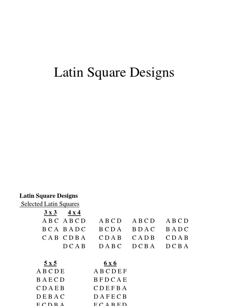 Latin Square Design | PDF | Analysis Of Variance | Degrees Of Freedom ...