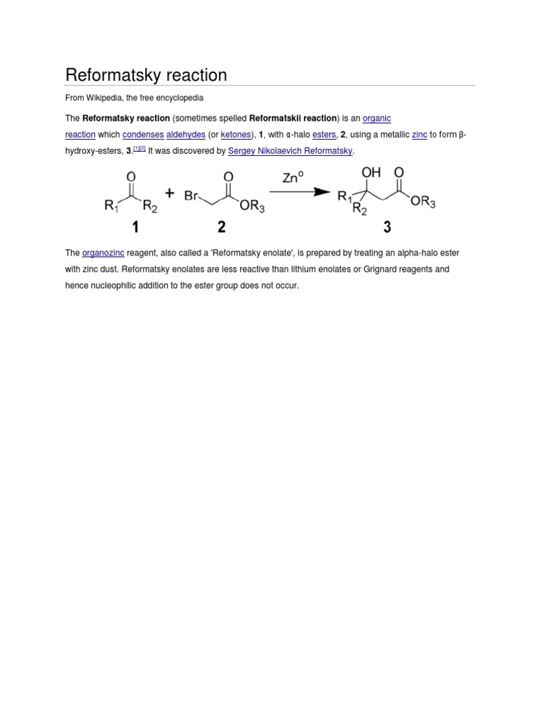 Reformatsky Reaction: Organic Reaction Condenses Aldehydes Ketones ...