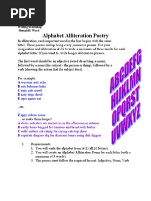 Alphabet Alliteration Poems A Z