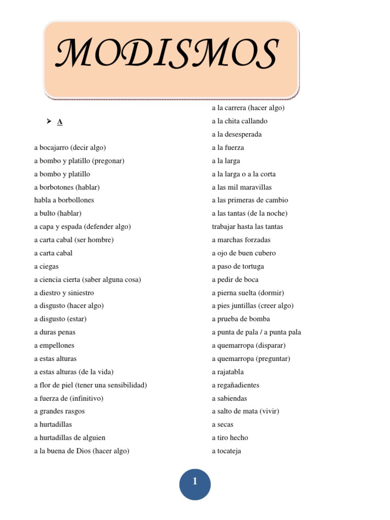 Modismos | PDF | Gatos | Pollo