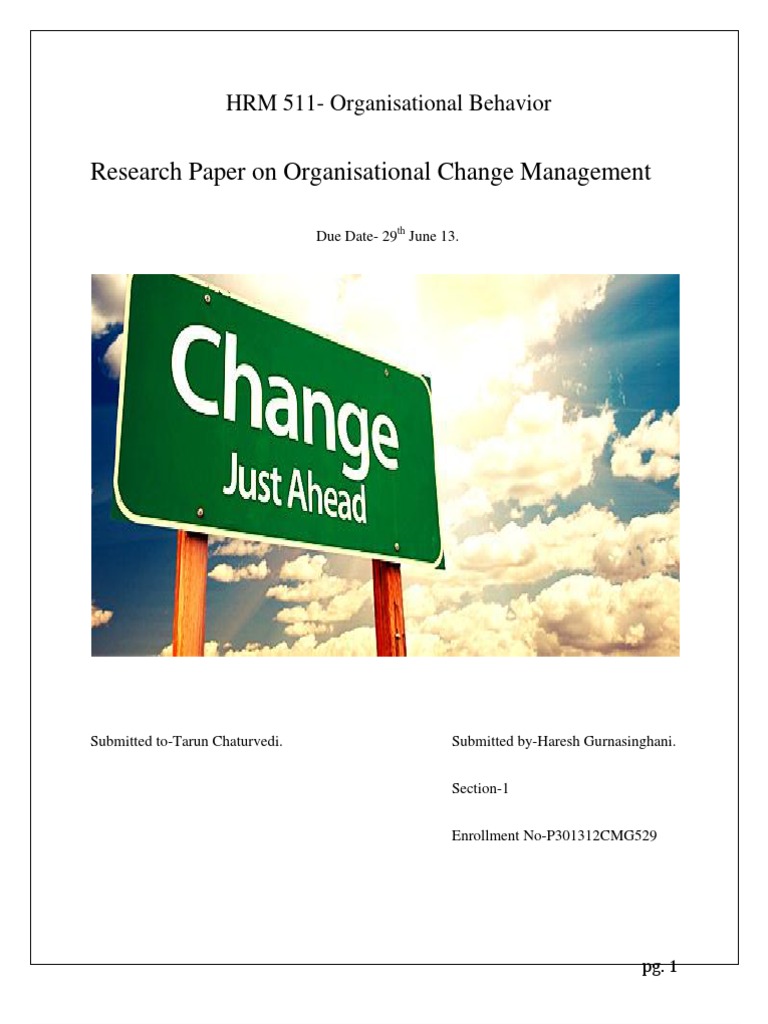Change Management Research Paper | PDF | Organizational Behavior ...