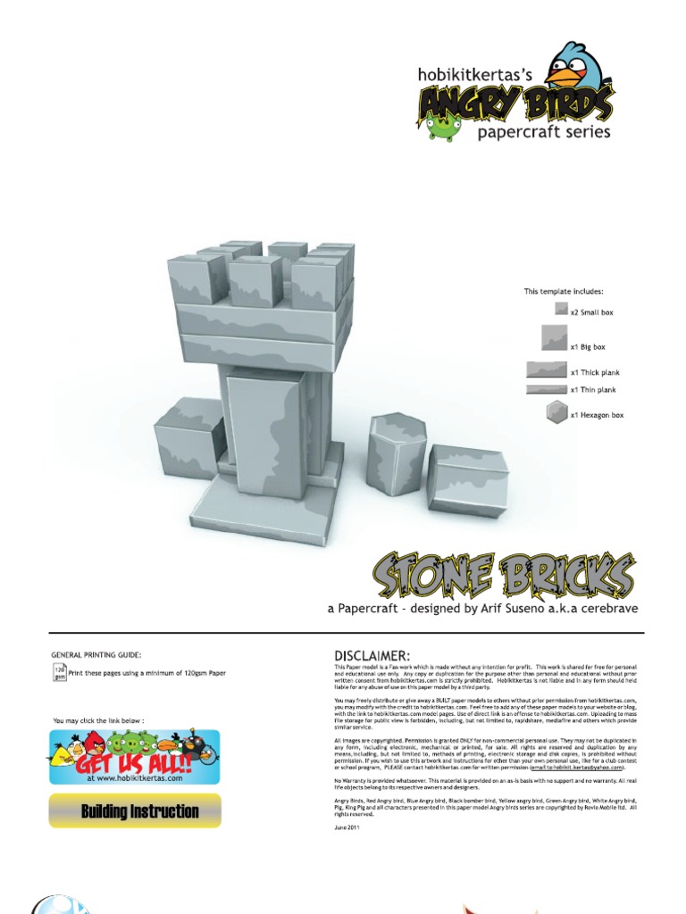 Stone Bricks Angry Birds by Hobikitkertas | PDF