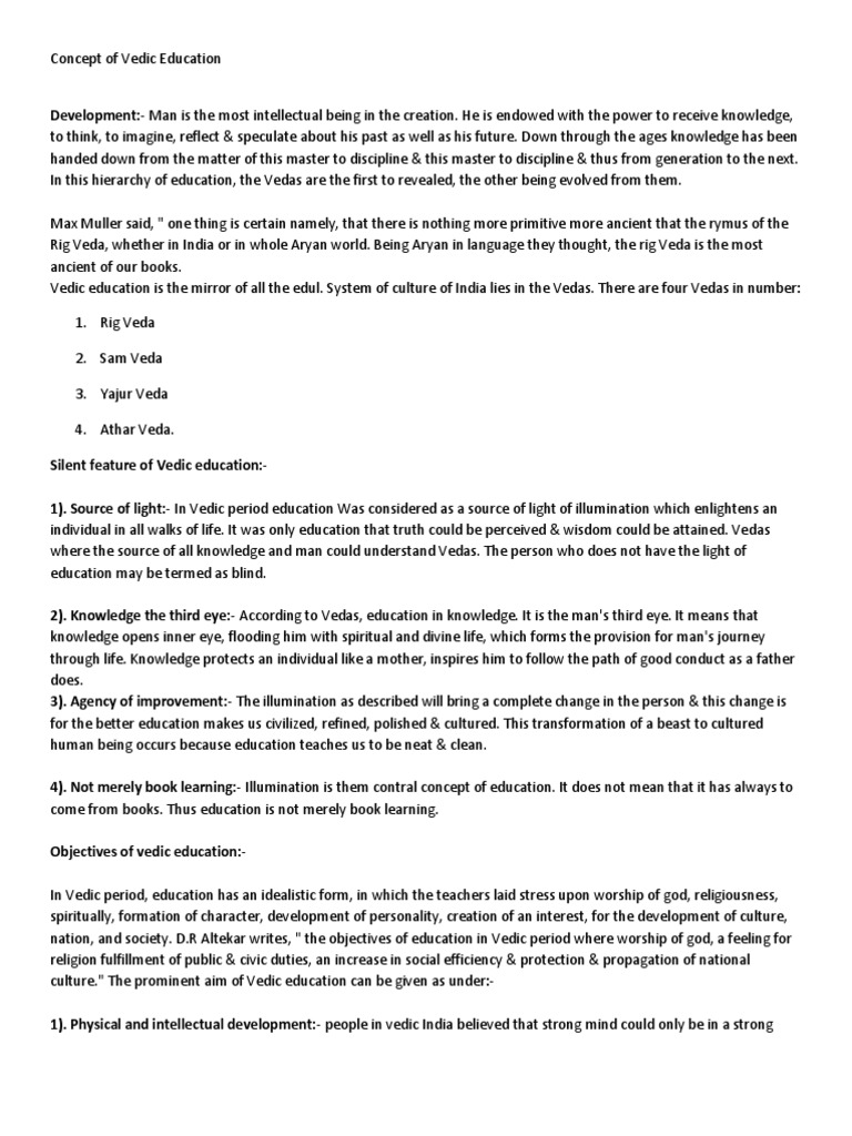 Concept of Vedic Education | PDF | Vedas | Guru