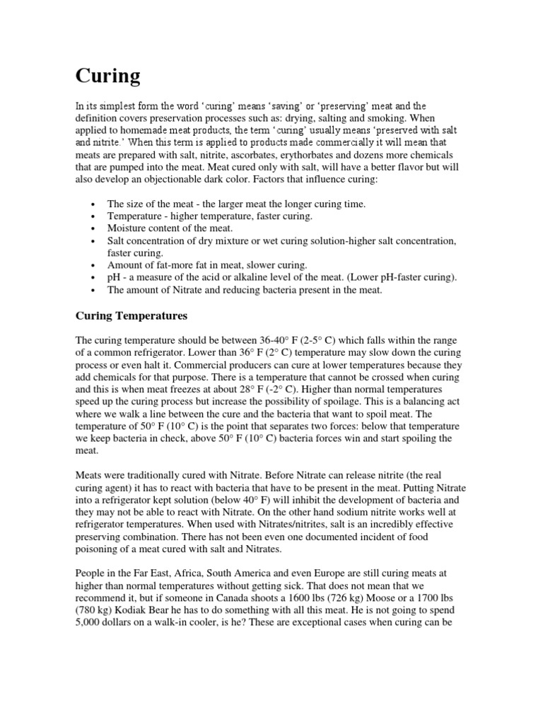 Curing | PDF | Curing (Food Preservation) | Ham