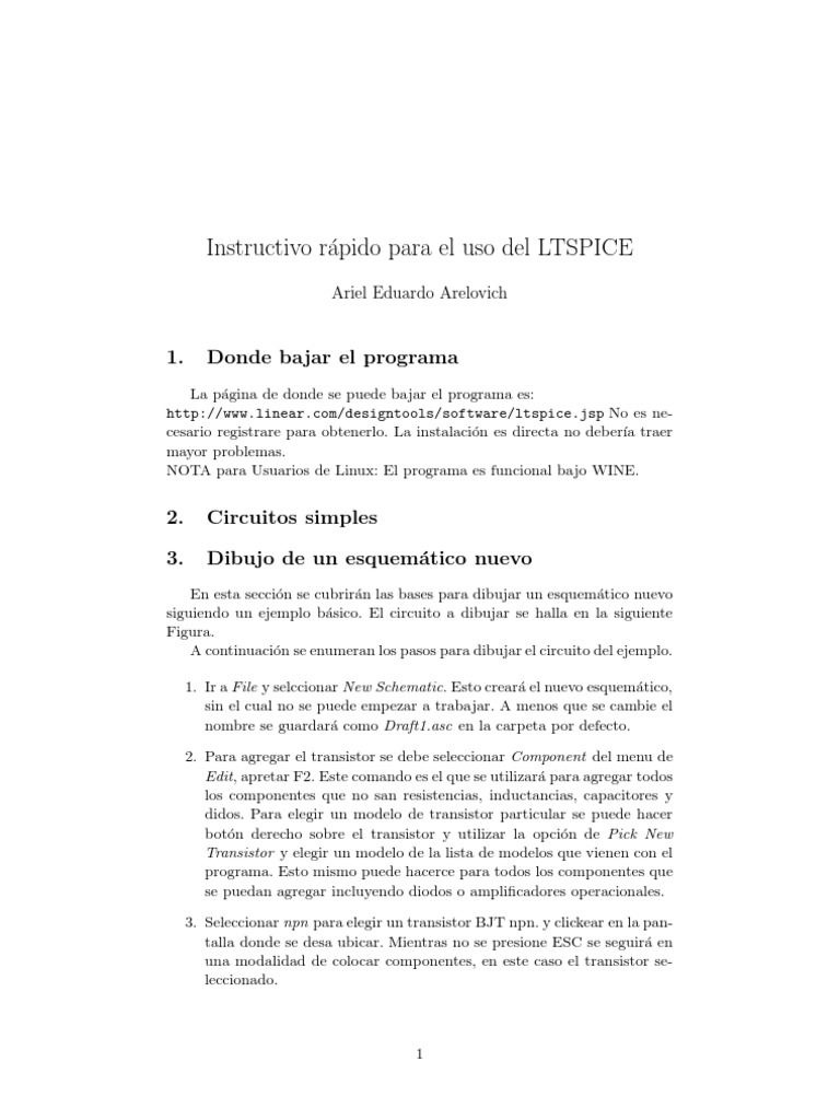 Tutorial LTSpice | PDF | Transistor | Condensador