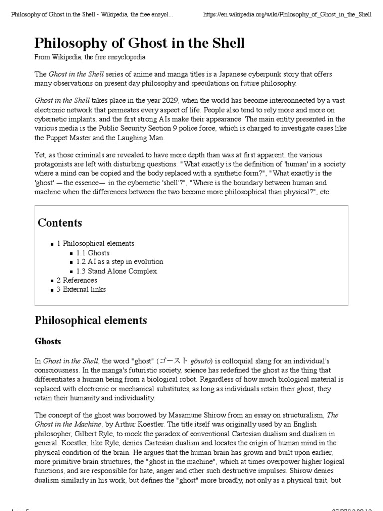 Philosophy of Ghost in The Shell - Wikipedia, The Free Encyclopedia ...