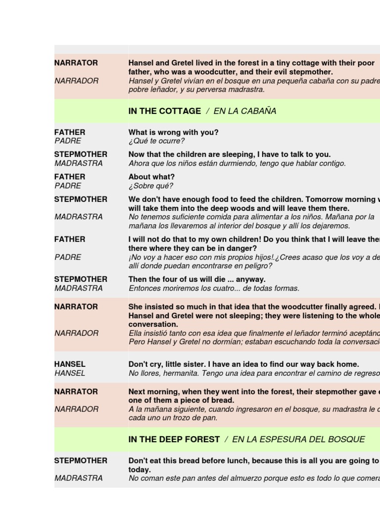 Hansel and Gretel Script | PDF